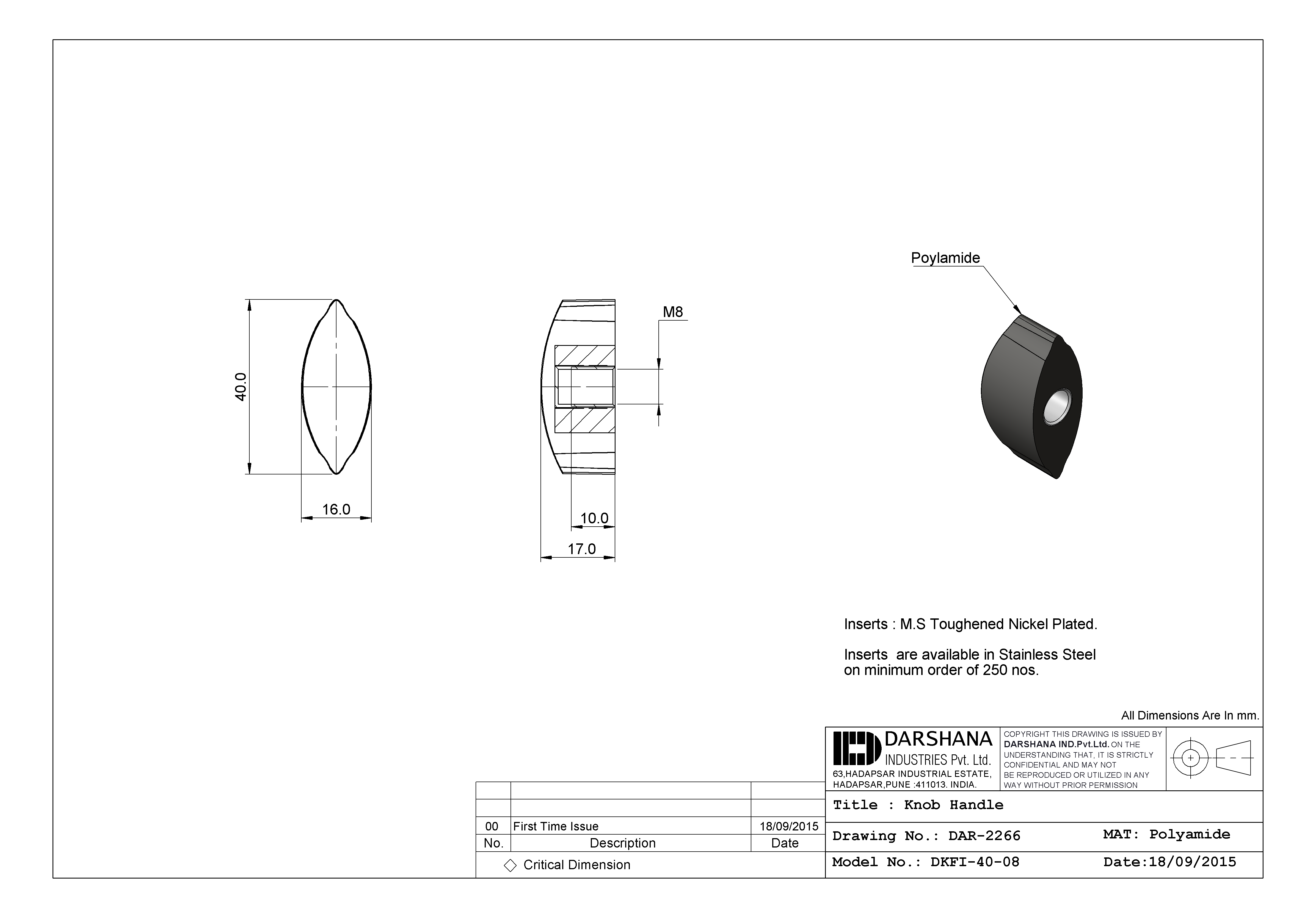 Darshana industries Item No -DKFI-40-08 - MAPA Engineering Company