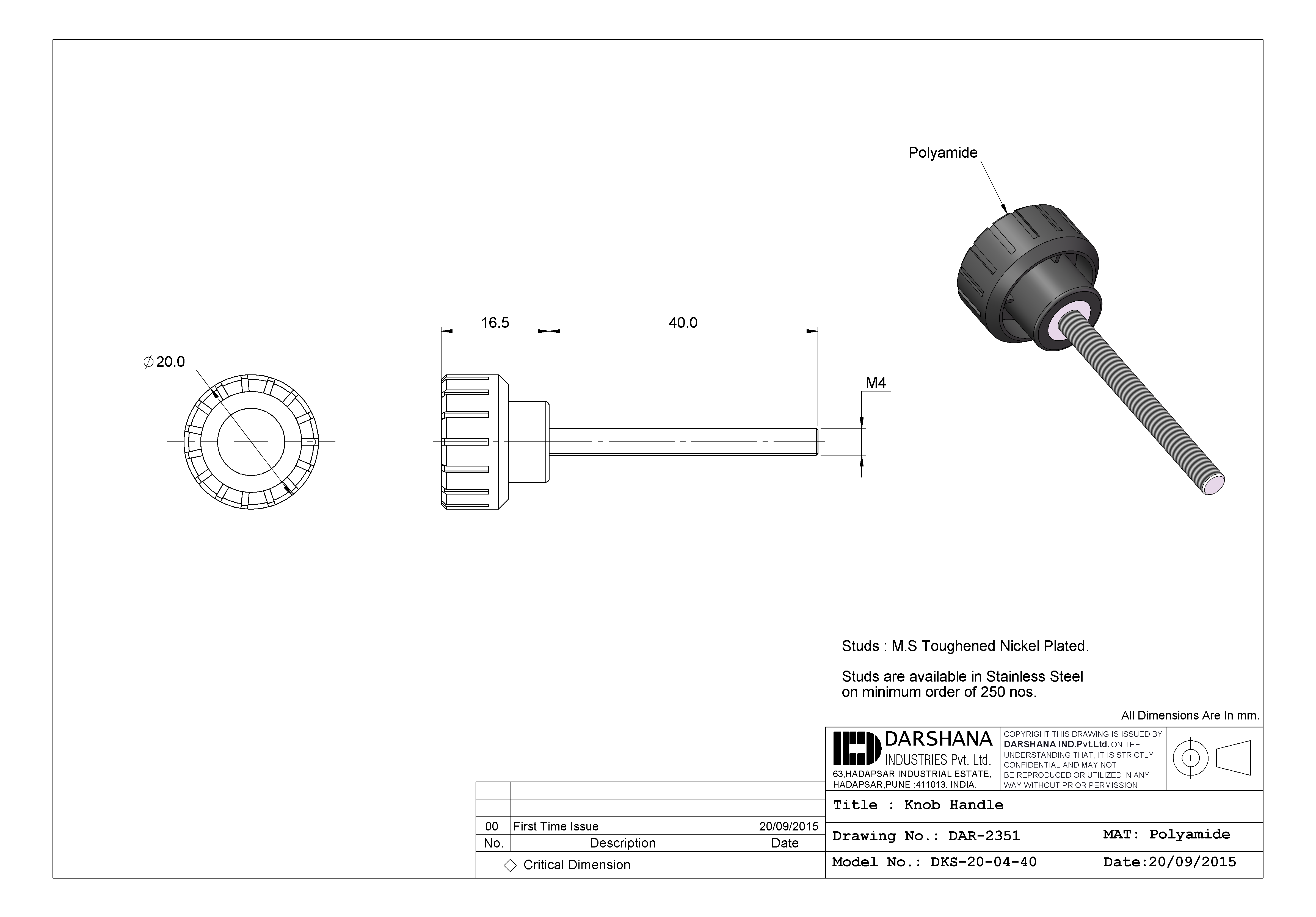 Darshana industries Item No -DKS-20-04-40 - MAPA Engineering Company