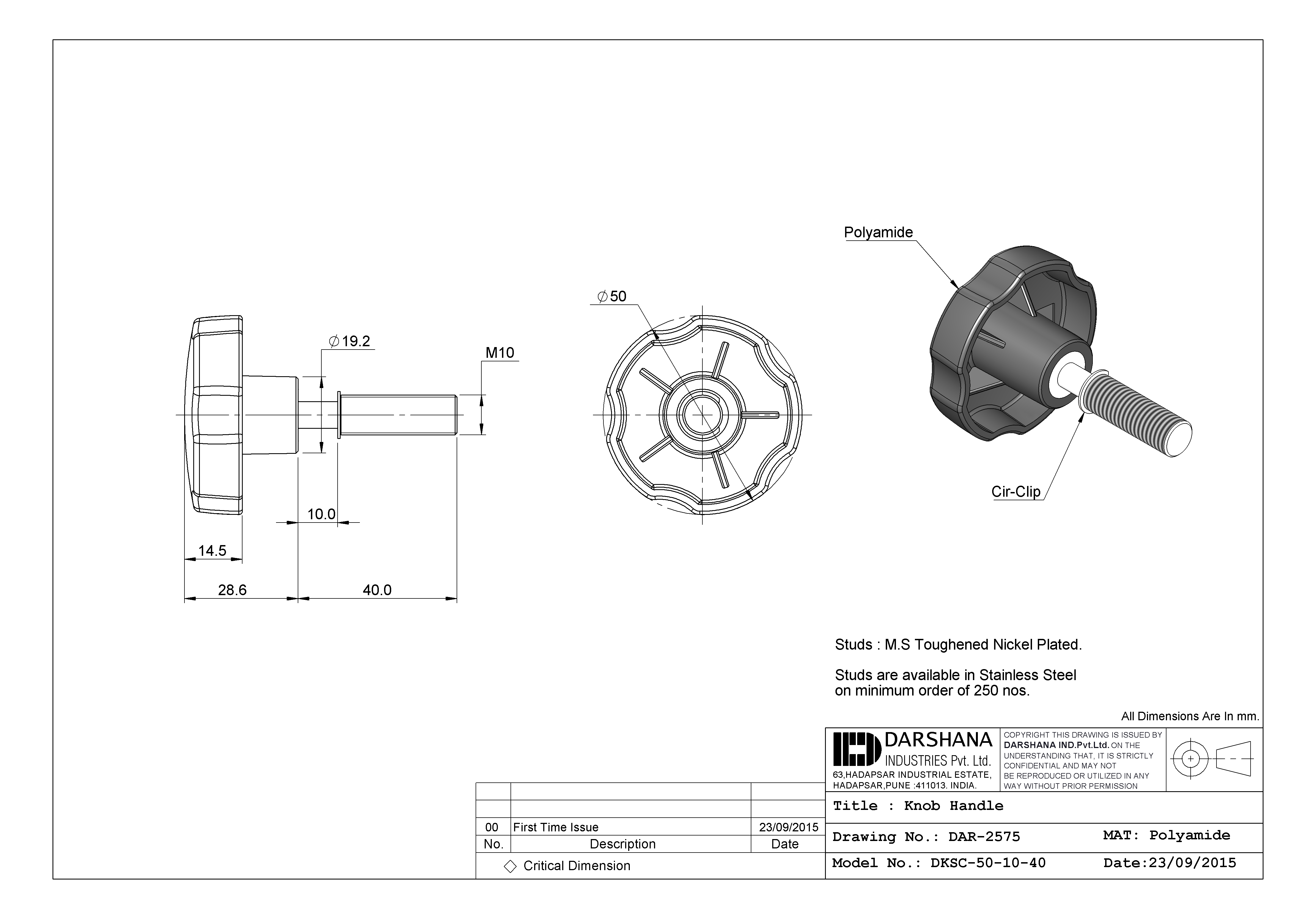 Darshana industries Item No -DKSC-50-10-40 - MAPA Engineering Company