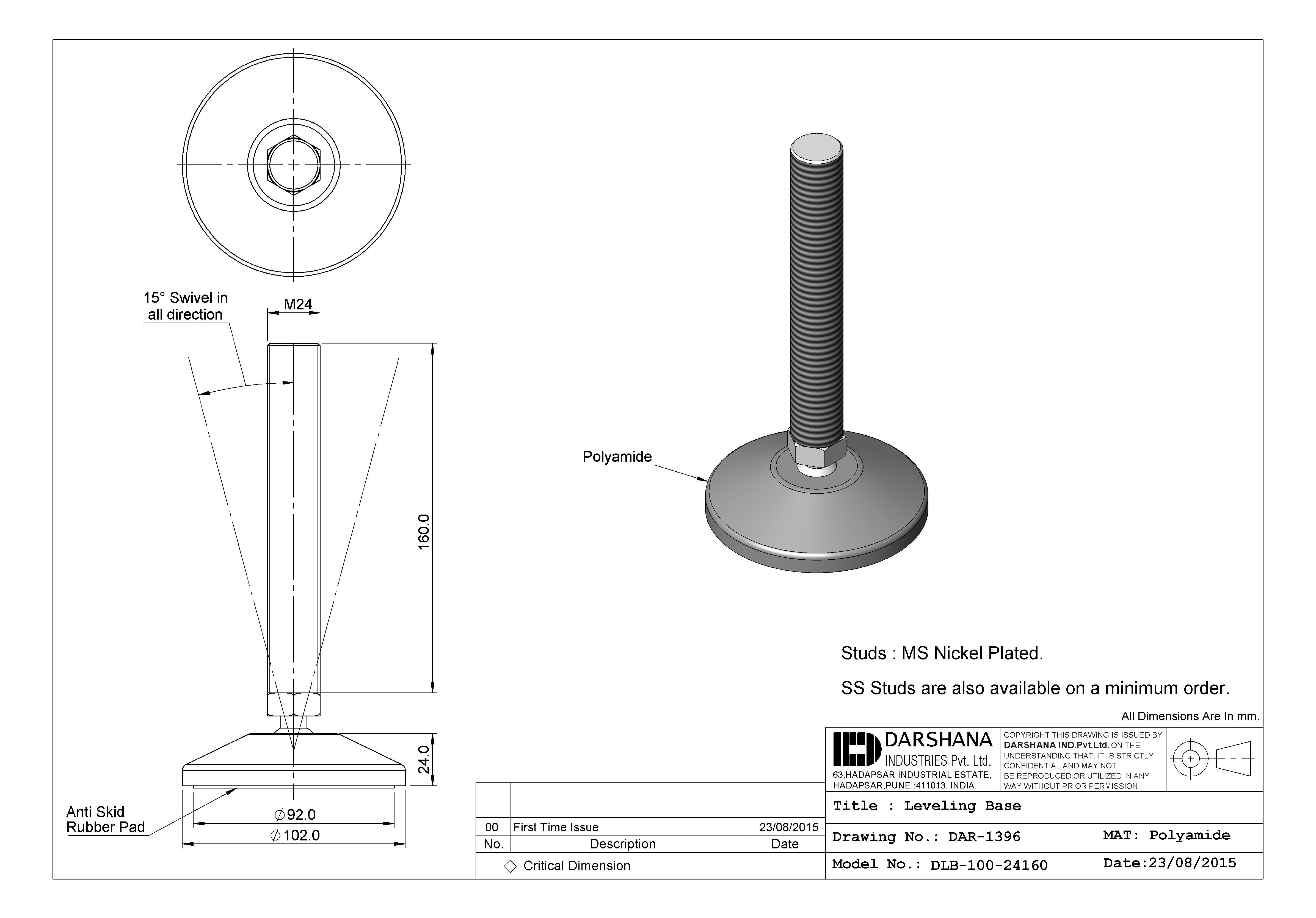 Darshana industries Item No -DLB-100-24160 - MAPA Engineering Company