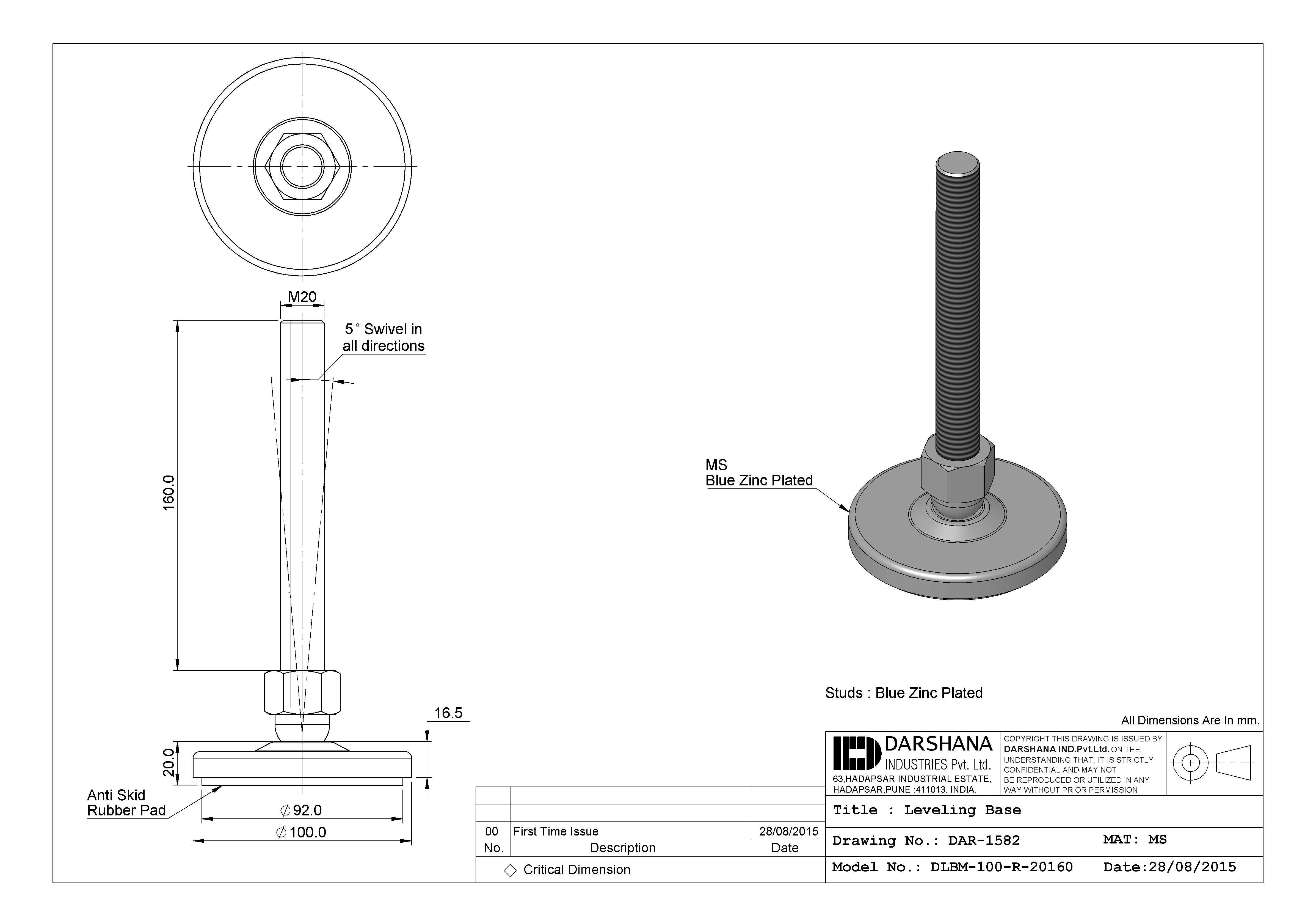 Darshana industries Item No -DLBM-100-R-20160 - MAPA Engineering Company