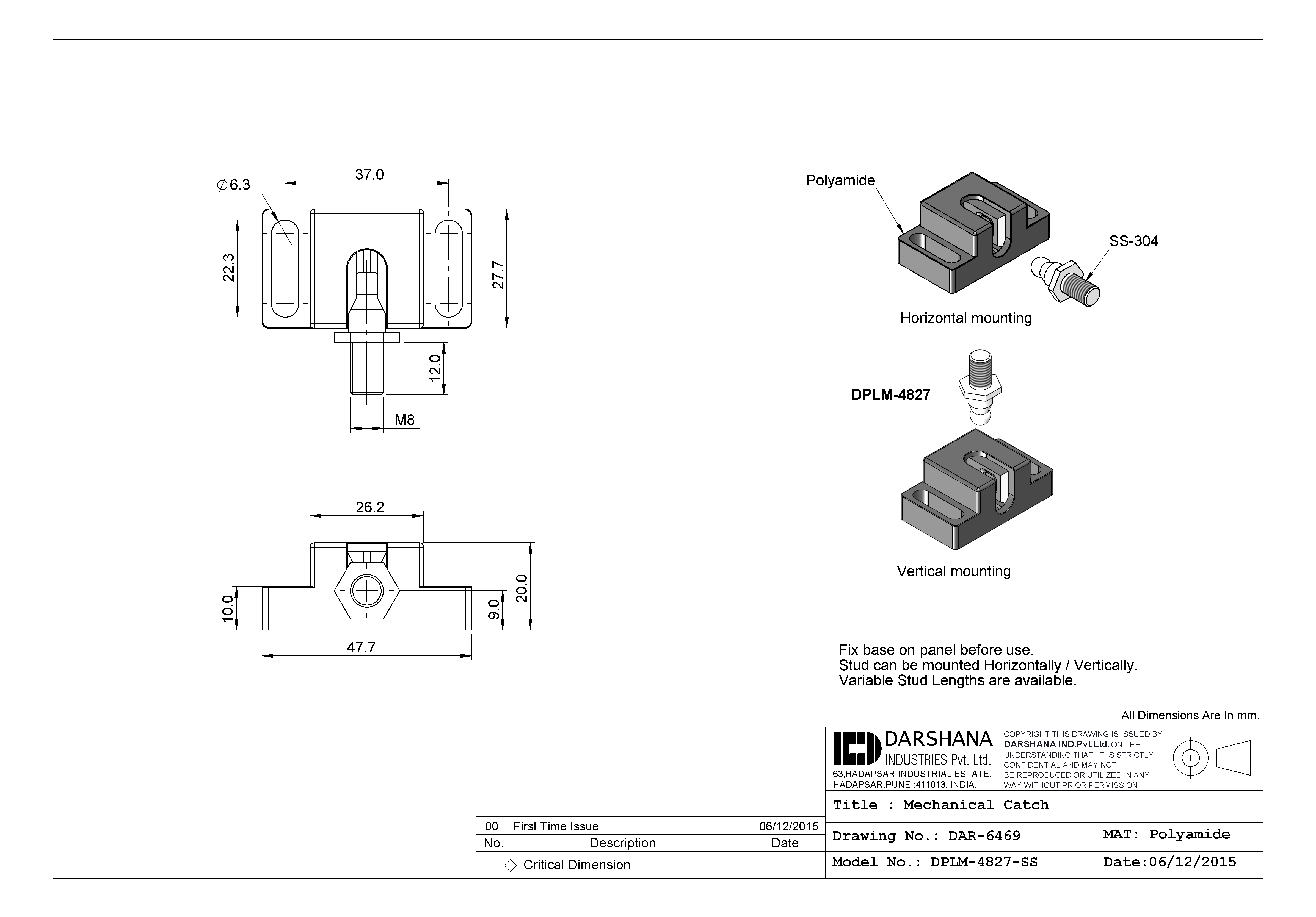 Darshana industries Item No -DPLM-4827 - MAPA Engineering Company